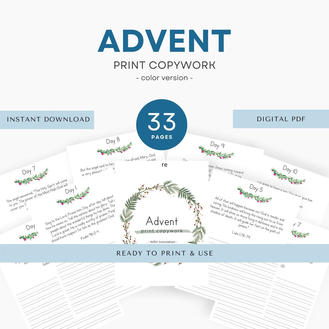 Advent Print Copywork, Classical, Charlotte Mason, Christmas Copywork ...