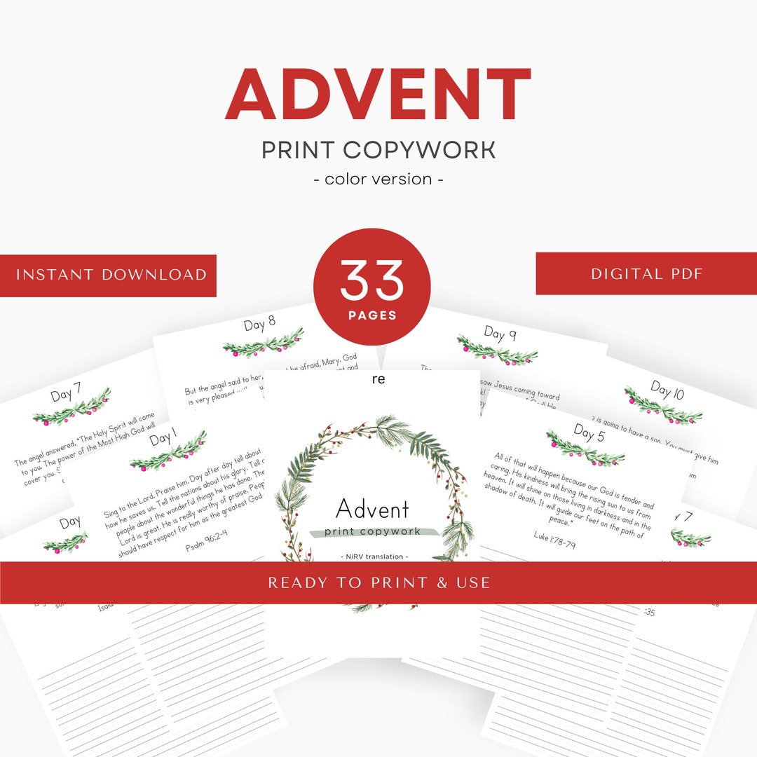 Advent Print Copywork Classical Charlotte Mason Christmas - Etsy