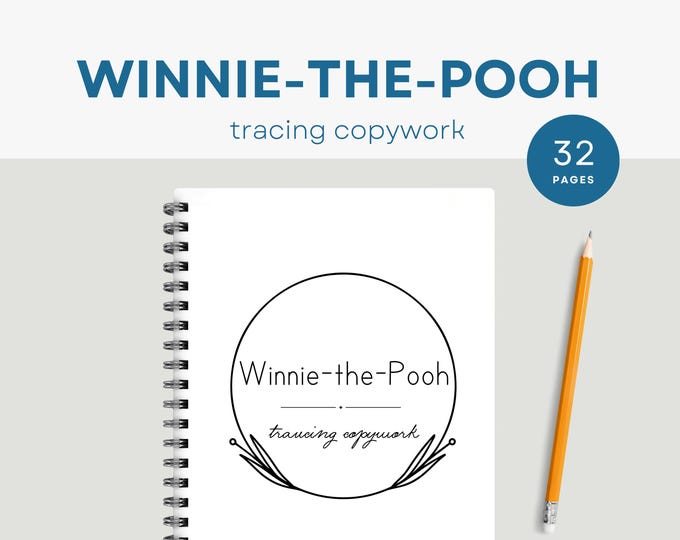 Winnie the Pooh Copywork, Tracing Pages, Charlotte Mason, Classical ...