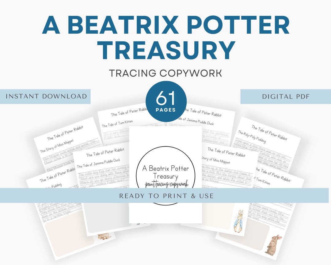 Beatrix Potter Treasury Tracing Copy Work, Charlotte Mason Copywork ...