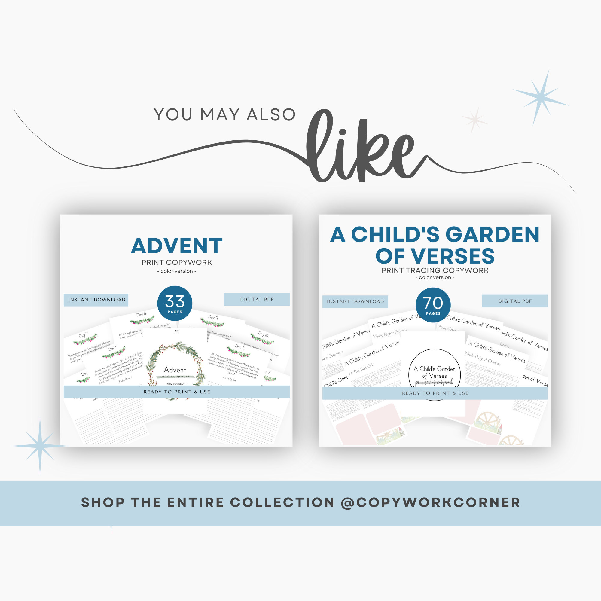 Advent Cursive Copywork, Charlotte Mason, Christmas Copywork, Christmas ...