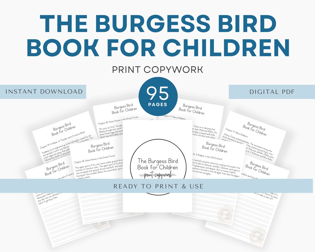 Burgess Bird Book Print Copy Work, Charlotte Mason Copywork ...