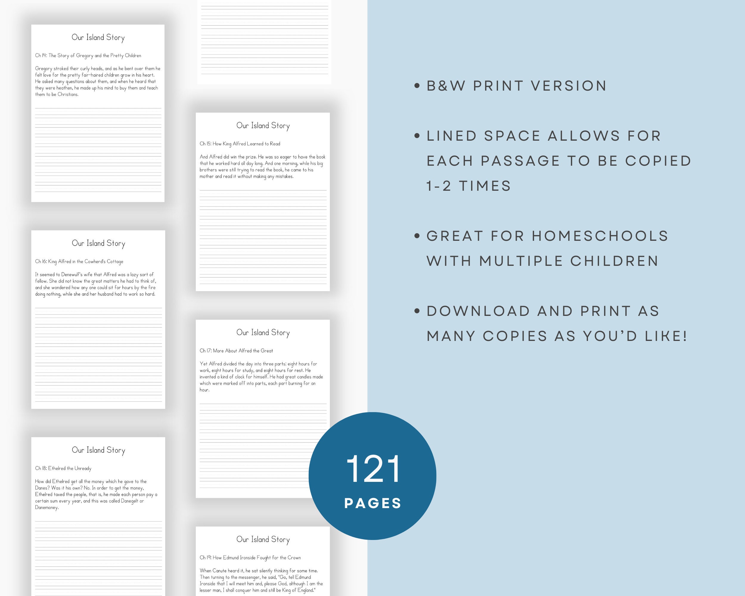 Our Island Story Copy Work, Charlotte Mason Copywork, Handwriting ...