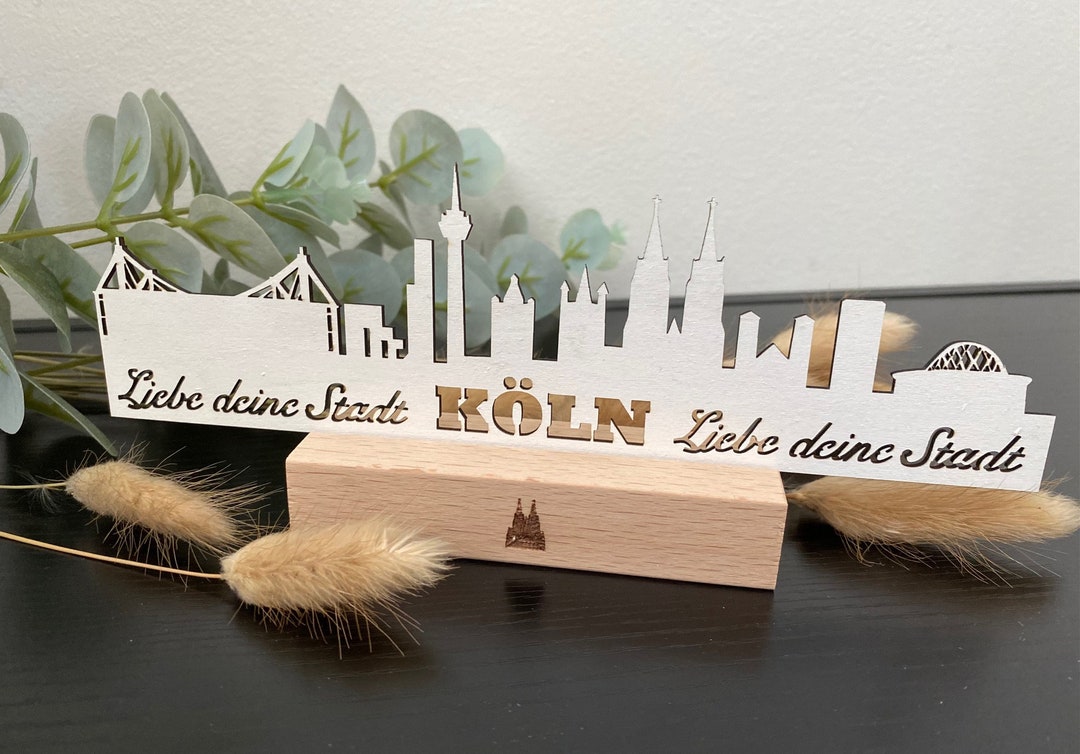 Cologne Skyline Stand With Name Personalized Made of Wood / Gift - Etsy