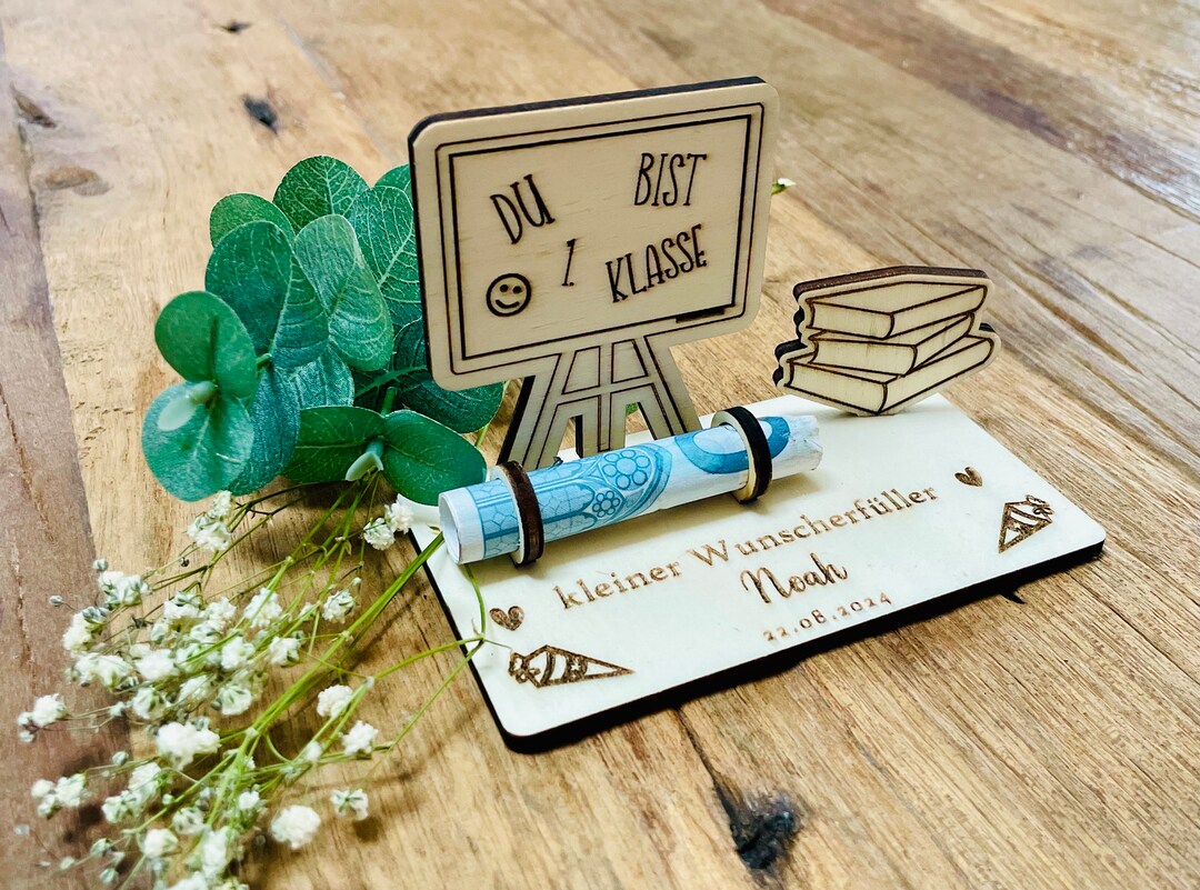 Money Gift for School Enrollment Personalized From Wood / 1st Grade ...