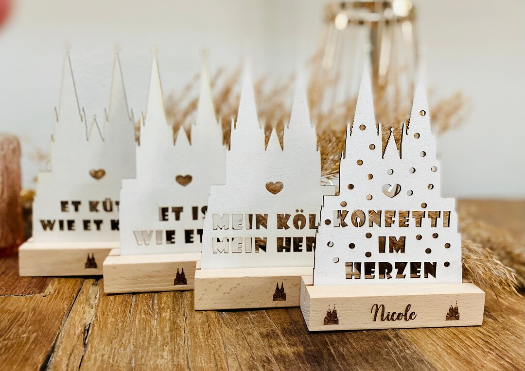 Kölner Dom Aufsteller mit Namen personalisiert aus Holz / verschiedene ...