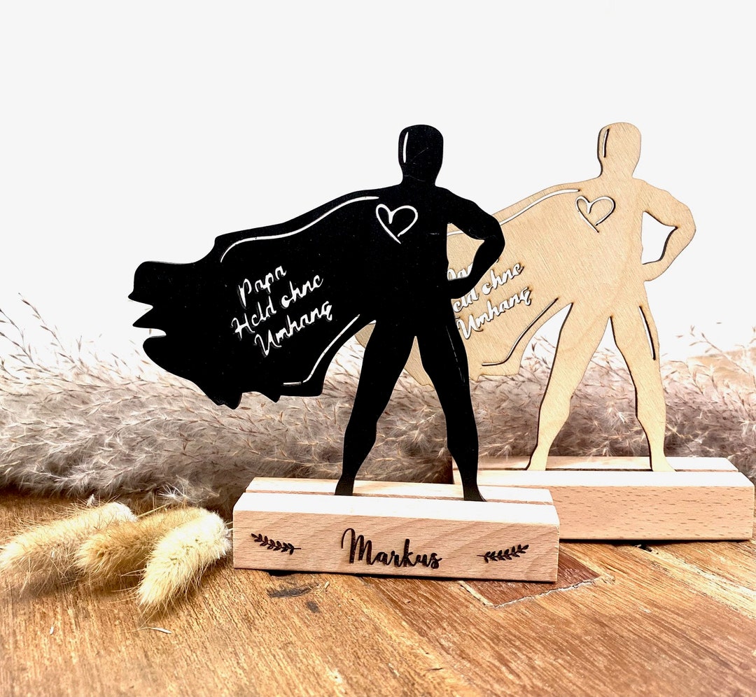 Dad Standee Hero Without Cape With Name Customizable Made of Wood ...