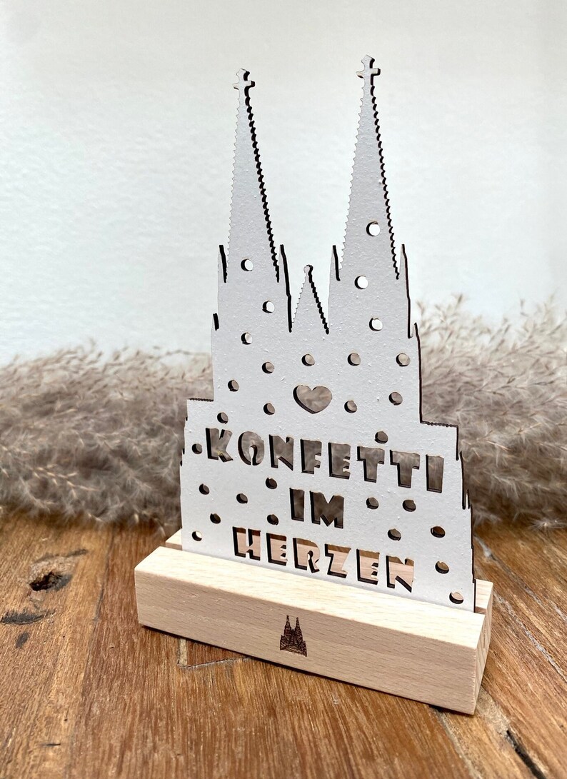 Kölner Dom Aufsteller Konfetti im Herzen mit Namen personalisierbar aus ...