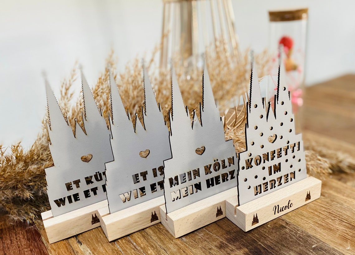 Kölner Dom Aufsteller mit Namen personalisiert aus Holz / verschiedene ...