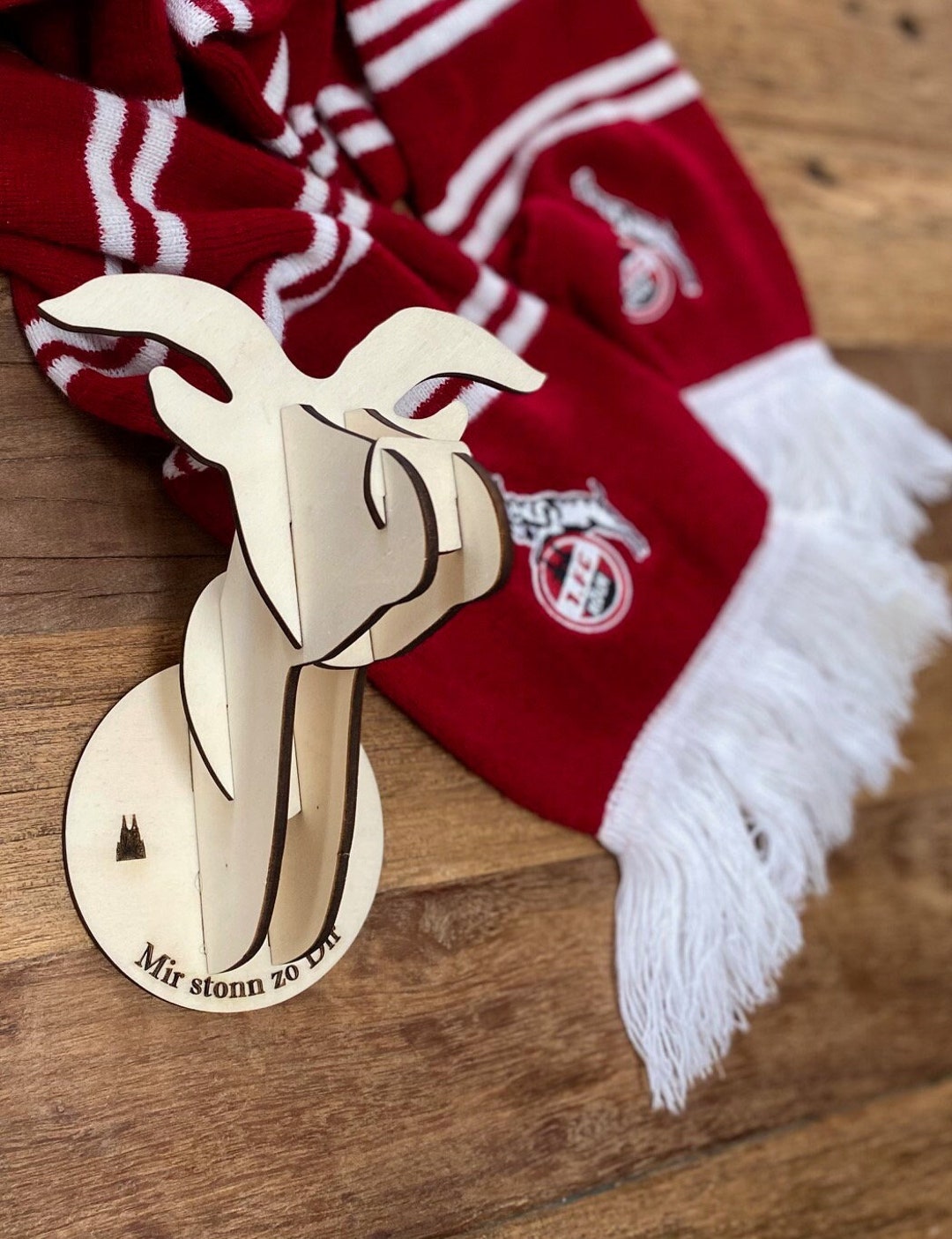 Cologne Hennes Billy Goat Stick Figure Made of Wood / Mascot Football ...