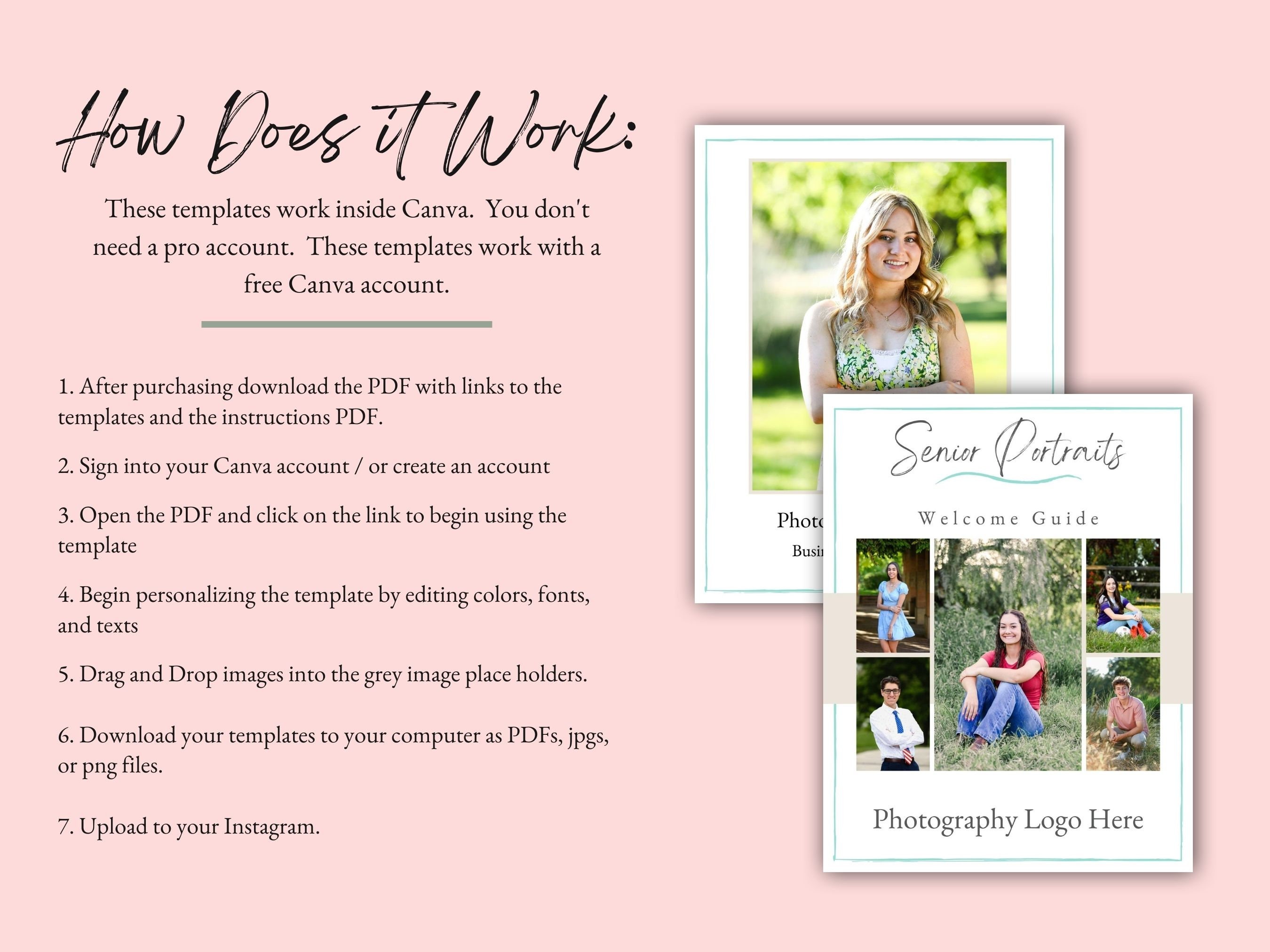 Canva Senior Portraits Welcome Guide, Photography Welcome Guide ...