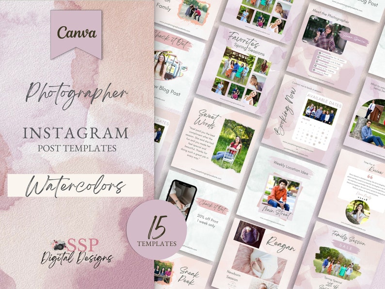 15 Watercolor Instagram Post Templates, Instagram Posts for ...