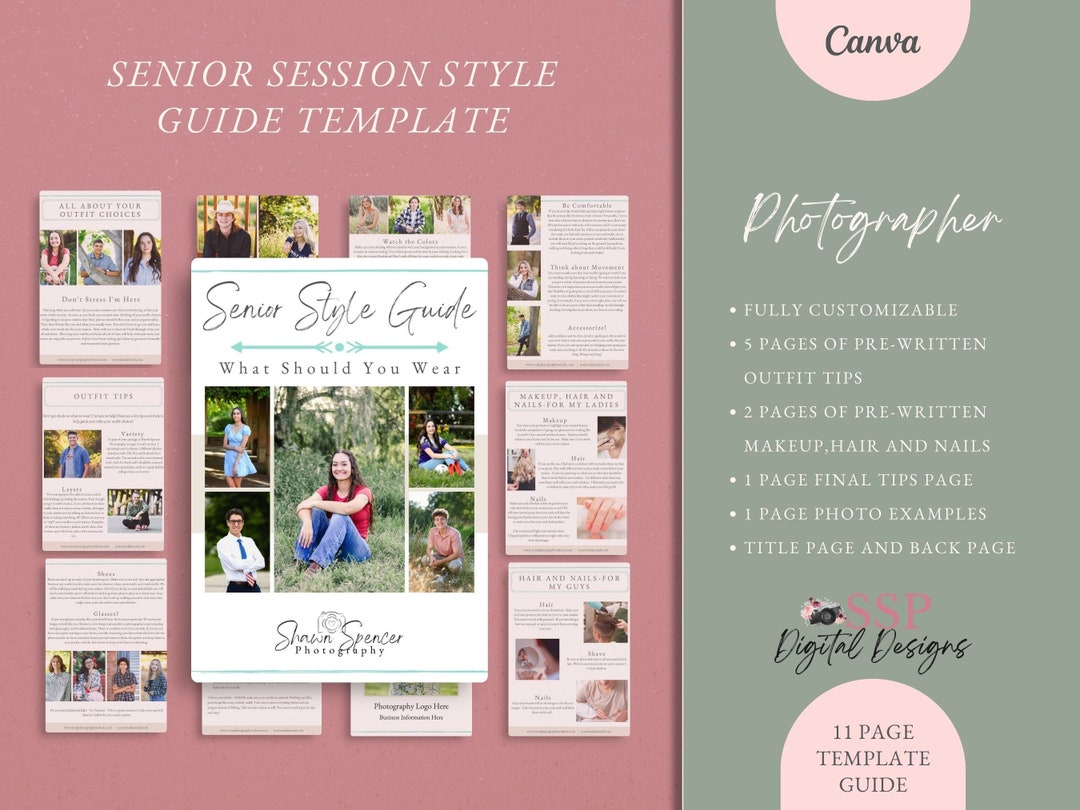 Canva Senior Portrait Style Guide, Senior Photography Style Guide, What ...