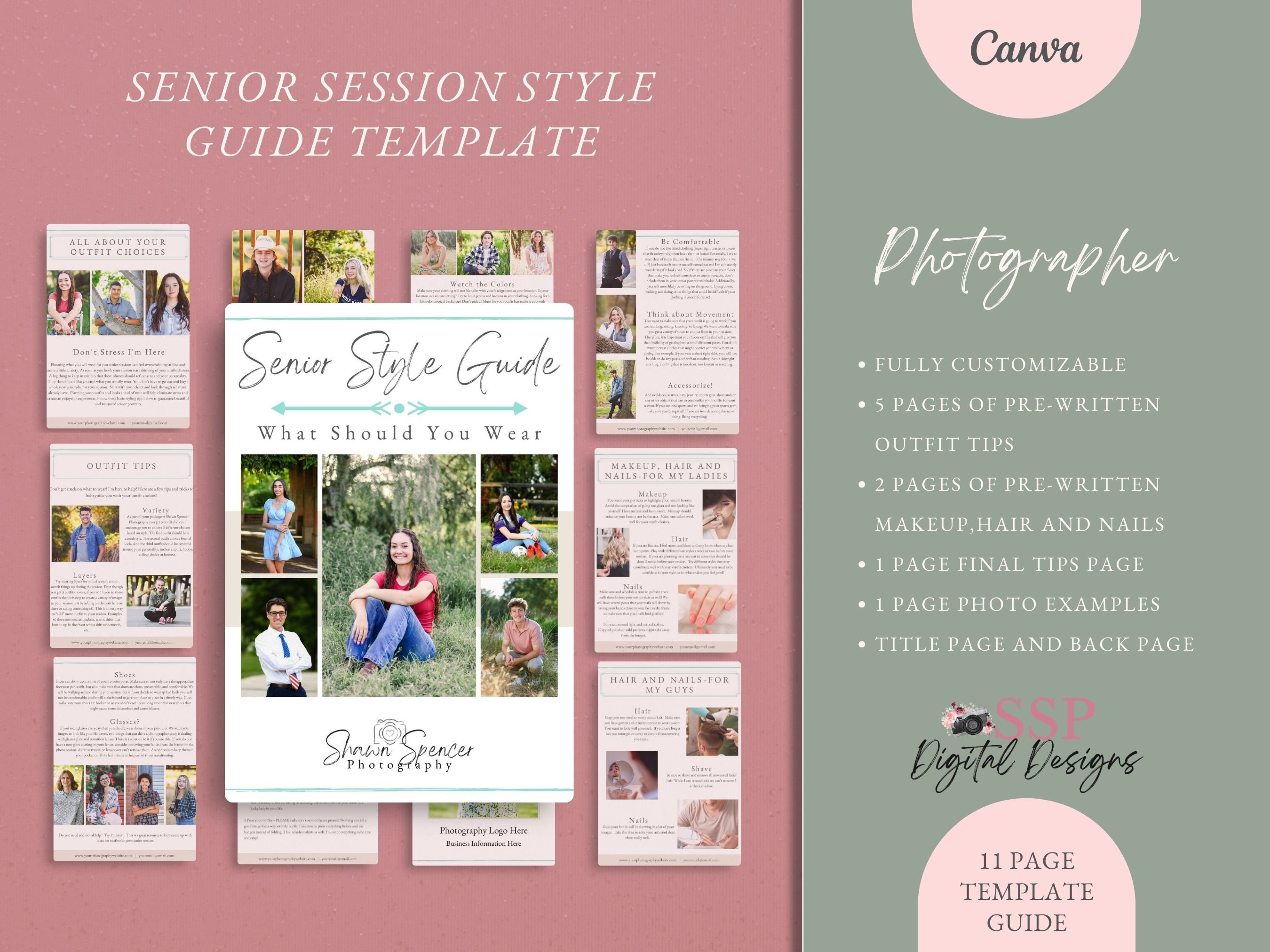 Canva Senior Portrait Style Guide, Senior Photography Style Guide, What ...