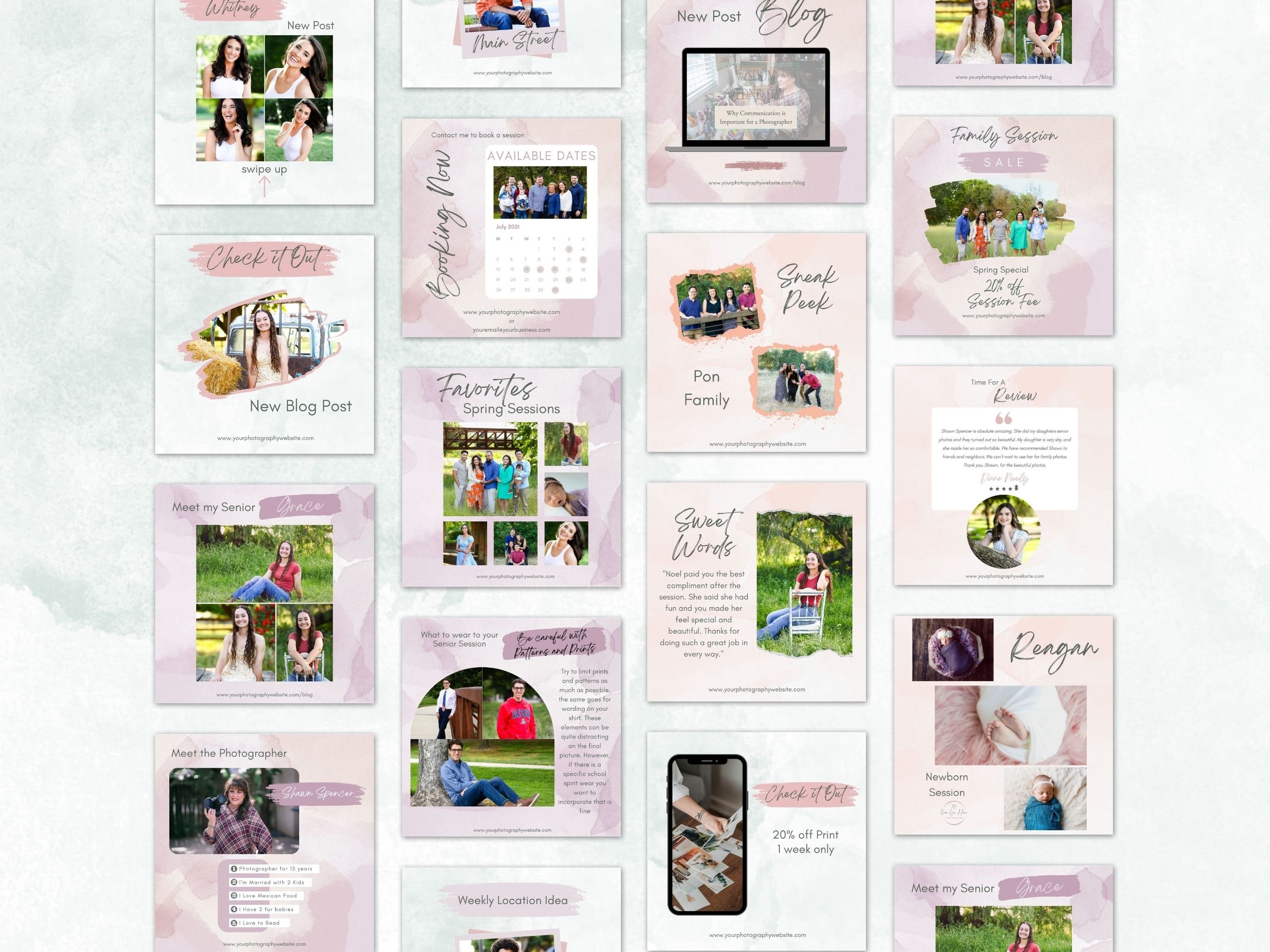 15 Watercolor Instagram Post Templates, Instagram Posts for ...
