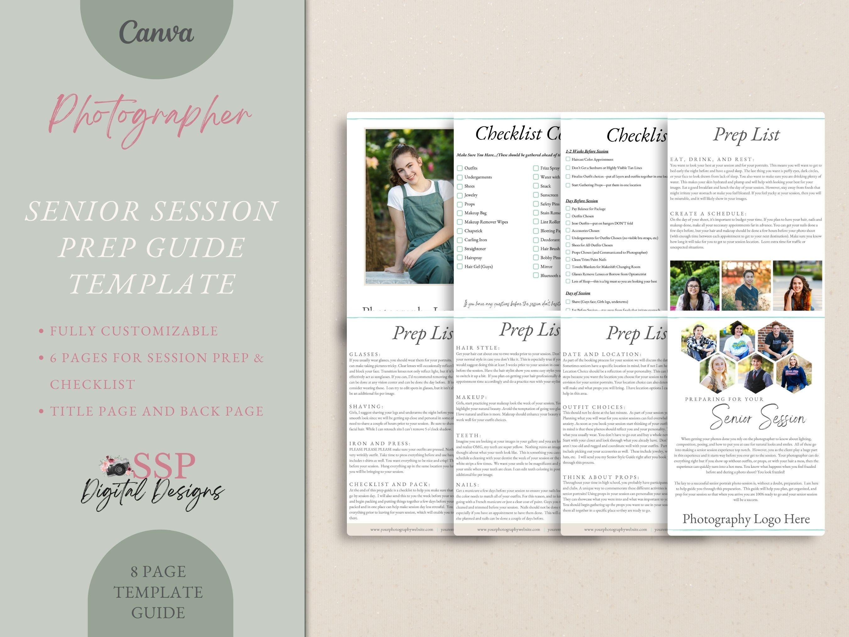 Canva Senior Portrait Prep Guide, Senior Photography Prep Guide, CANVA ...