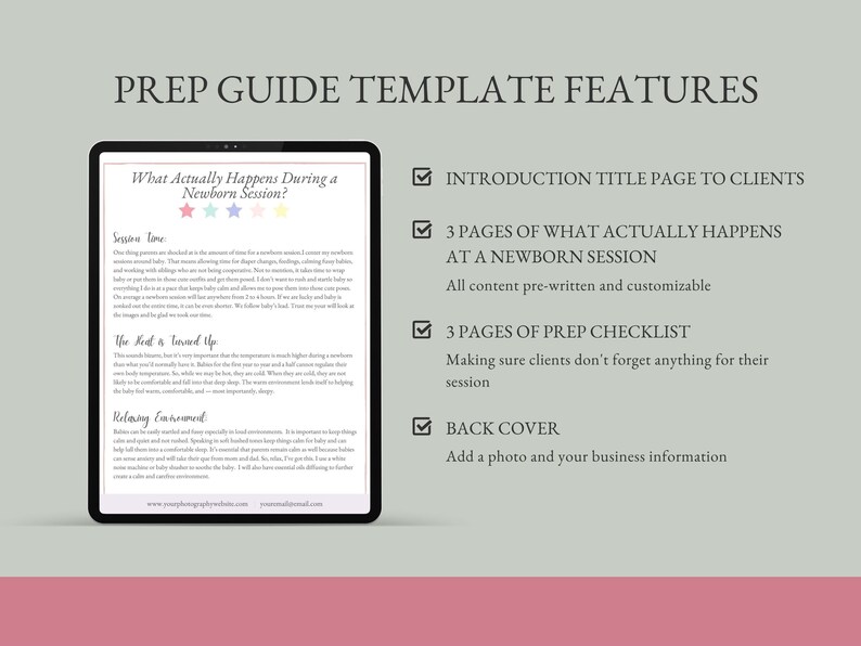 Canva Newborn Portrait Prep Guide, Newborn Portrait Photography, Newborn Session Prep Guide ...