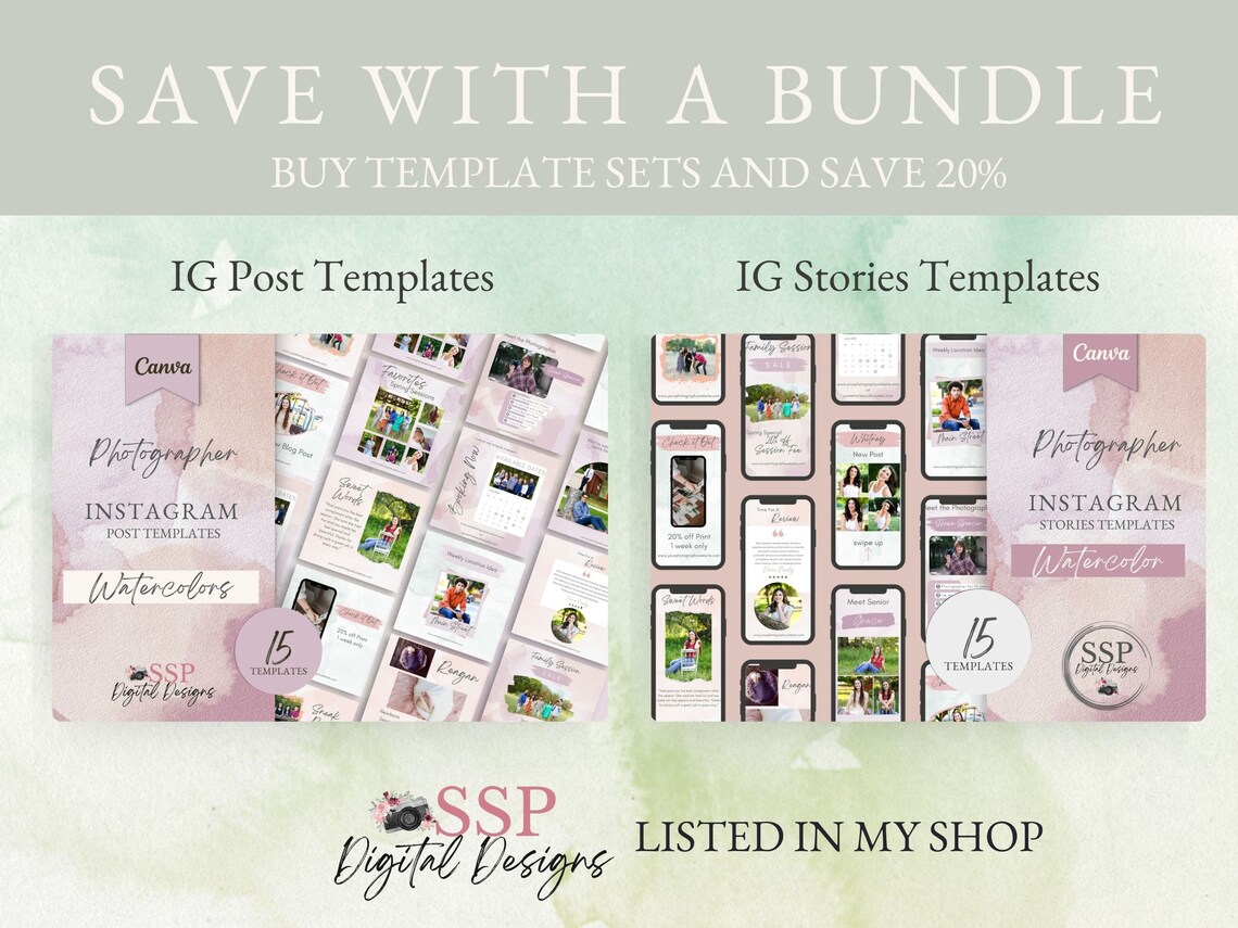 15 Watercolor Instagram Post Templates Instagram Posts for - Etsy