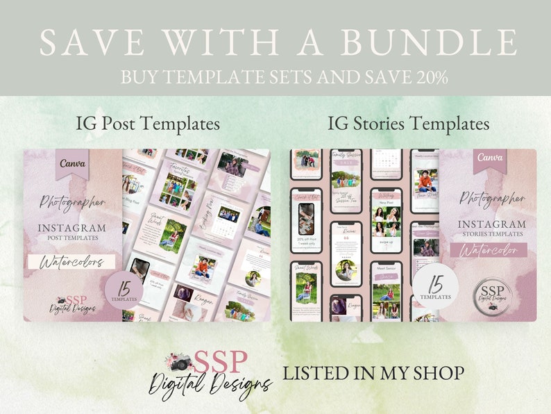 15 Watercolor Instagram Post Templates, Instagram Posts for ...