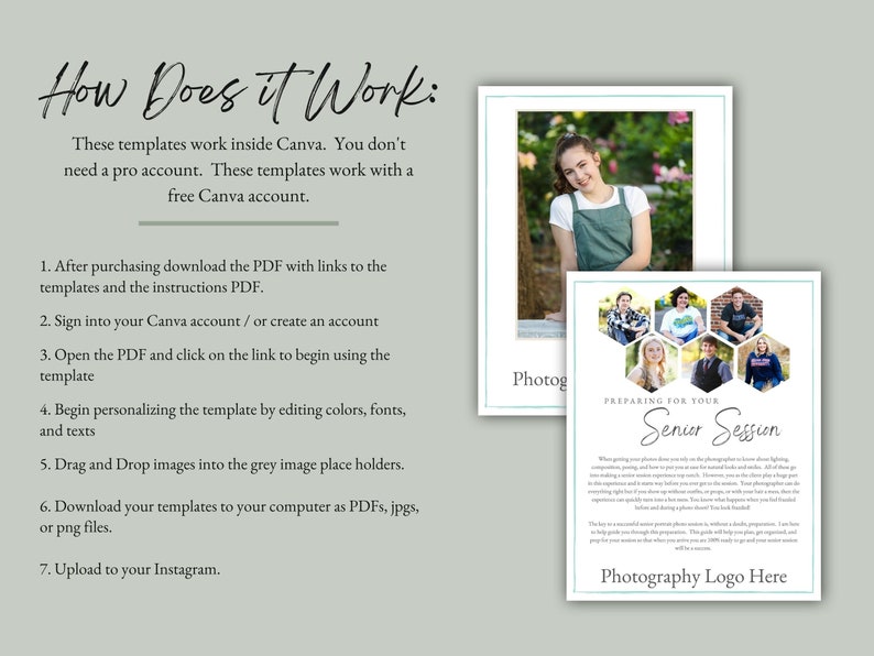 Canva Senior Portrait Prep Guide, Senior Photography Prep Guide, CANVA Template, What to Wear ...