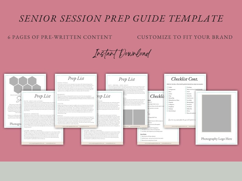 Canva Senior Portrait Prep Guide, Senior Photography Prep Guide, CANVA Template, What to Wear ...