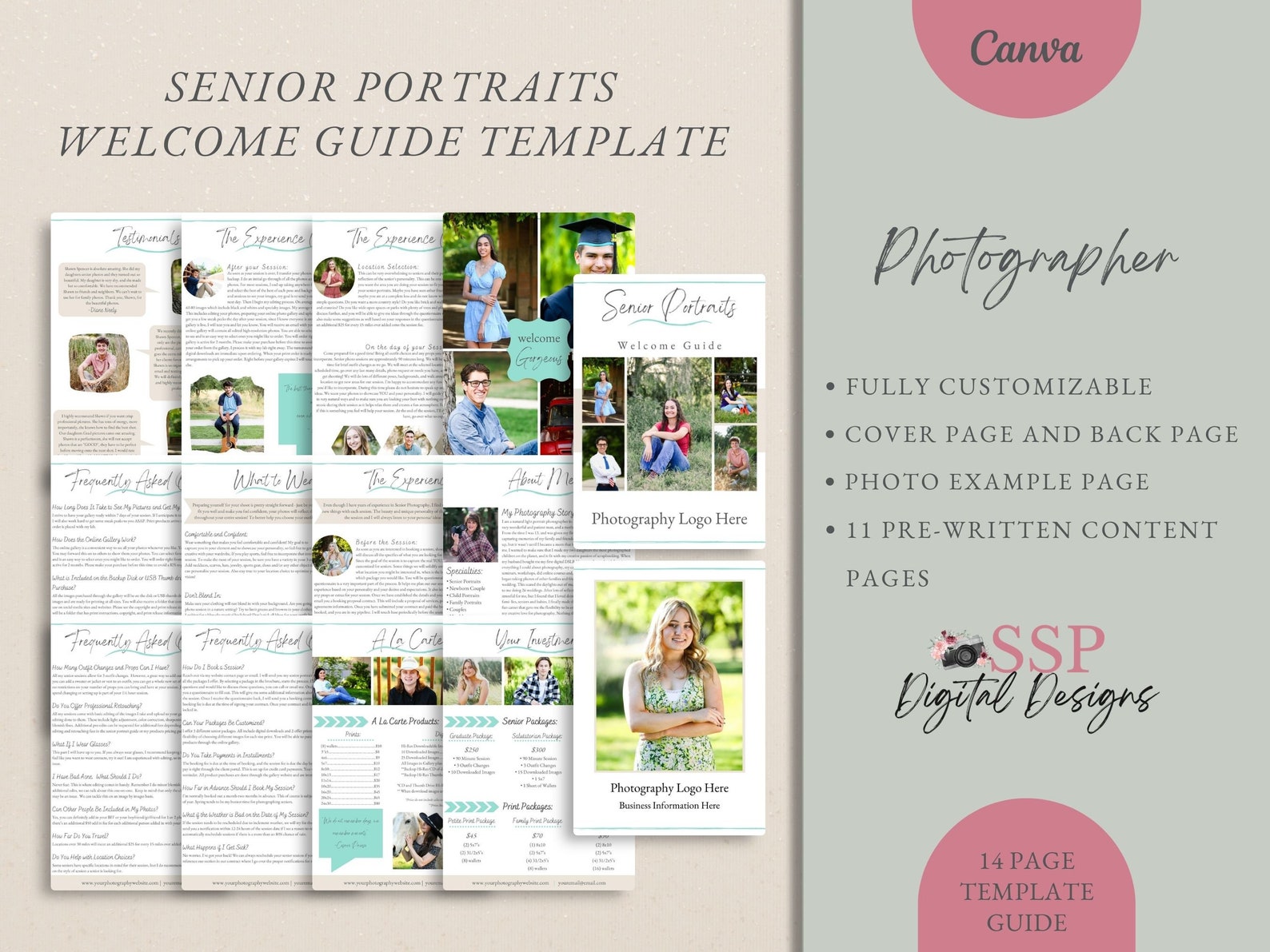 Canva Senior Portraits Welcome Guide, Photography Welcome Guide ...