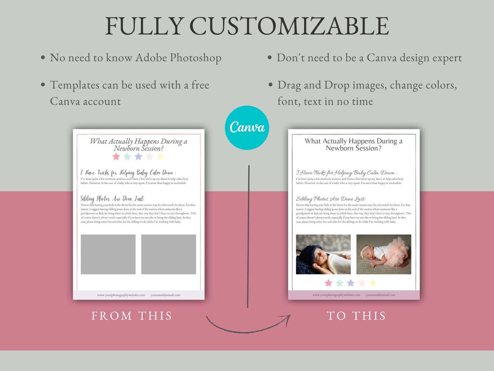 Canva Newborn Portrait Prep Guide, Newborn Portrait Photography, Newborn Session Prep Guide ...