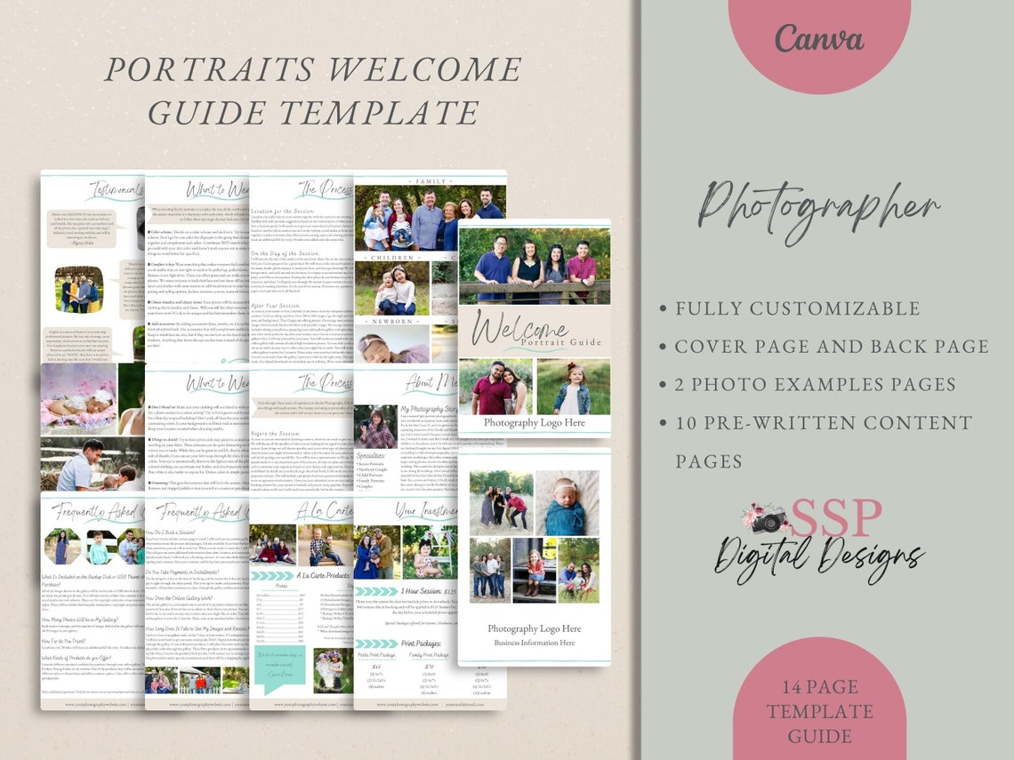 Portrait Welcome Guide, Session Welcome Guide Template, Portrait Guide ...