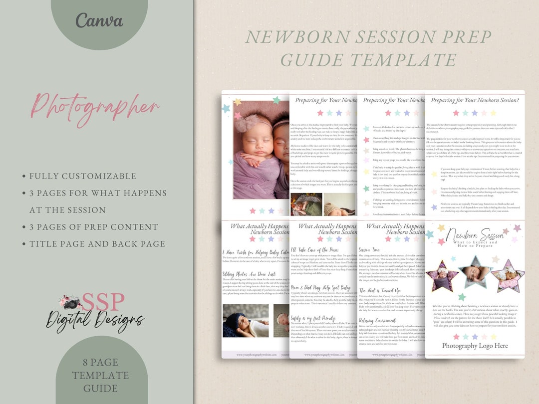 Canva Newborn Portrait Prep Guide, Newborn Portrait Photography, Newborn Session Prep Guide ...