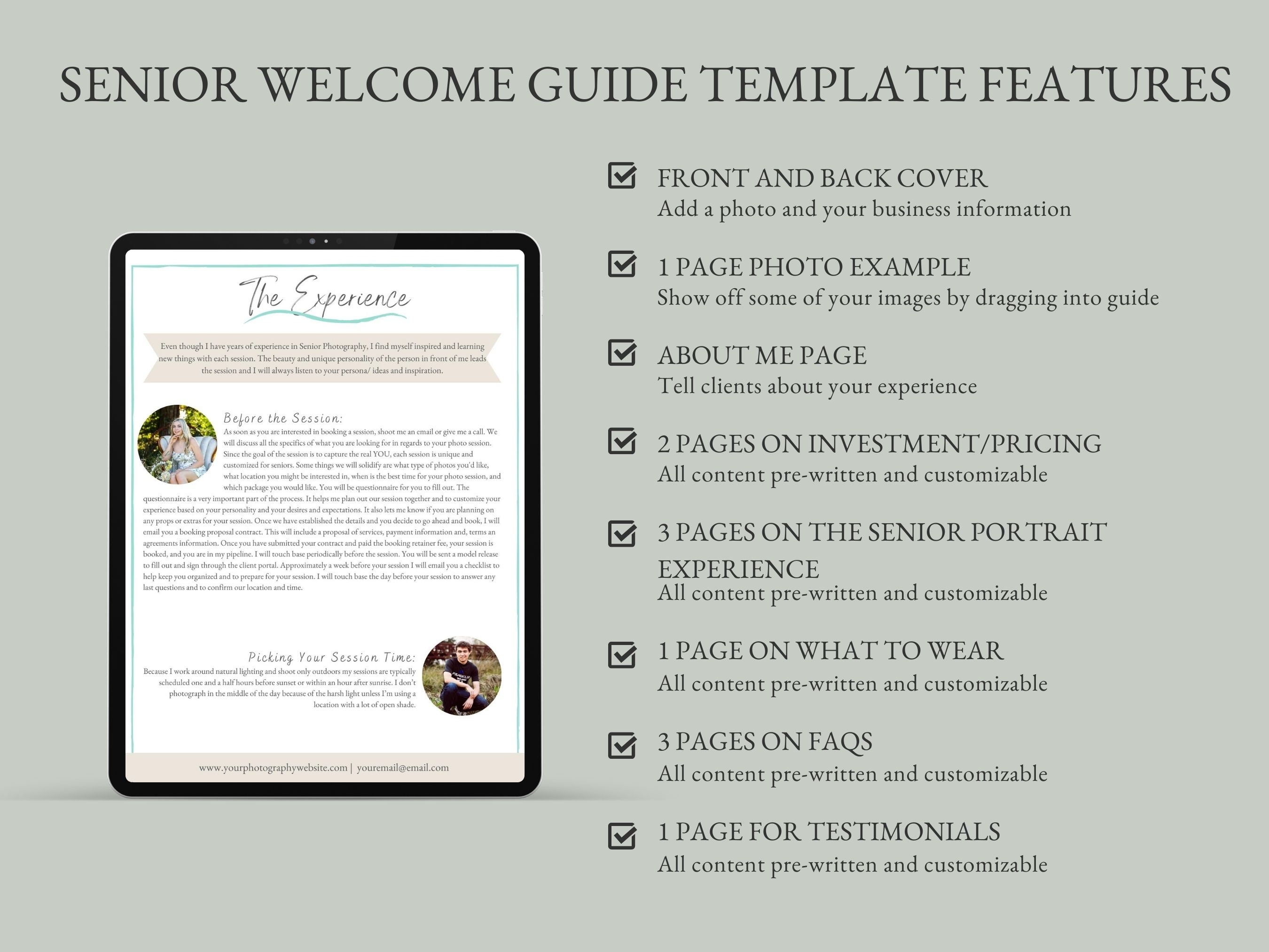 Canva Senior Portraits Welcome Guide, Photography Welcome Guide ...