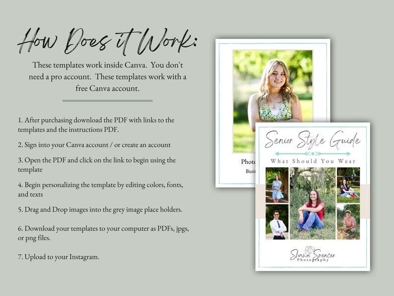 Canva Senior Portrait Style Guide, Senior Photography Style Guide, What ...