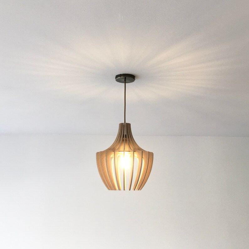 Wood Suspension Pendant Light Wooden Ceiling Fixture - Etsy