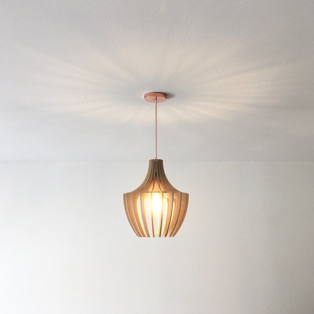 Wood Suspension Pendant Light Wooden Ceiling Fixture - Etsy