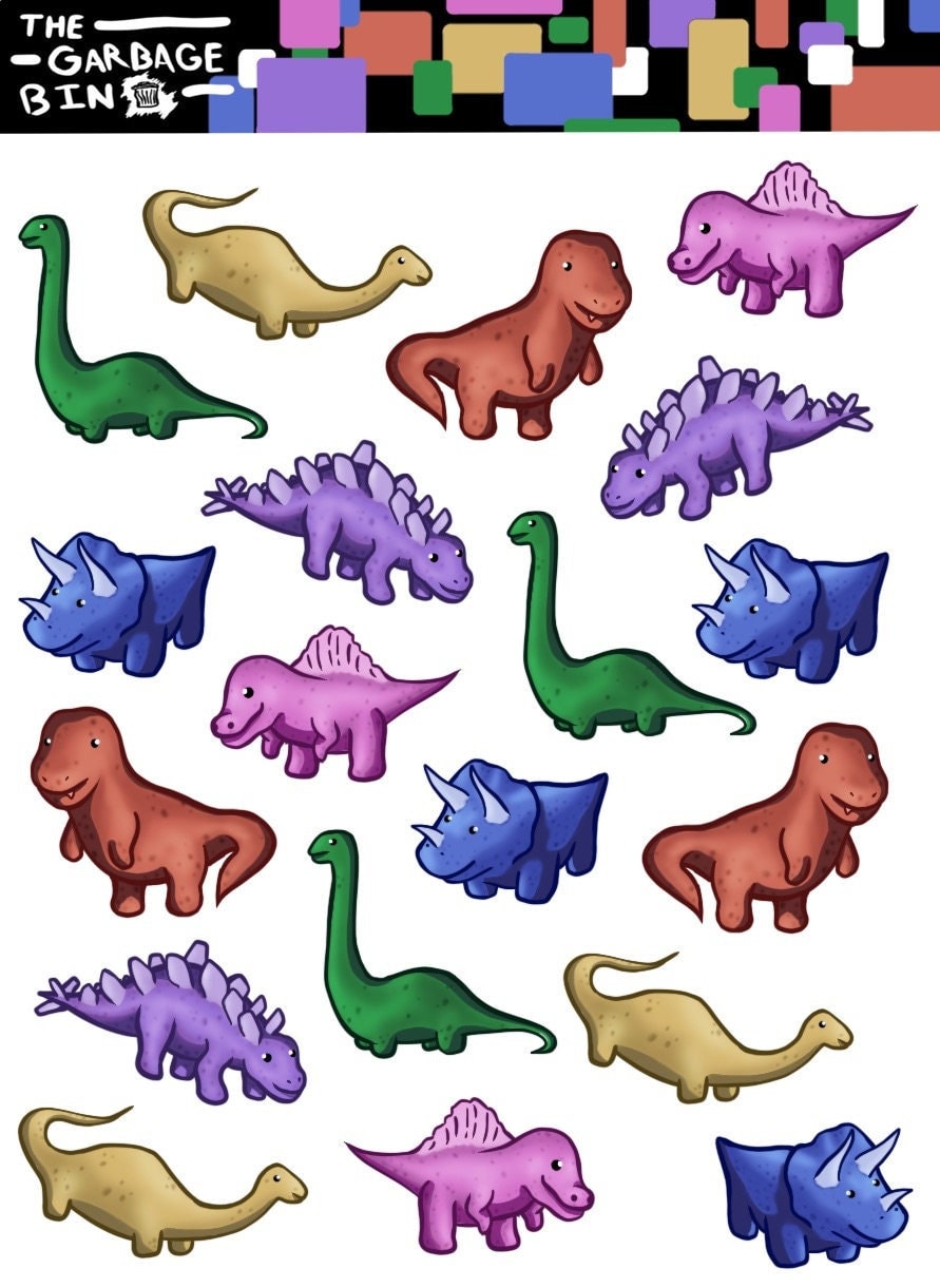 Tiny Dinos Sticker Sheet - Etsy