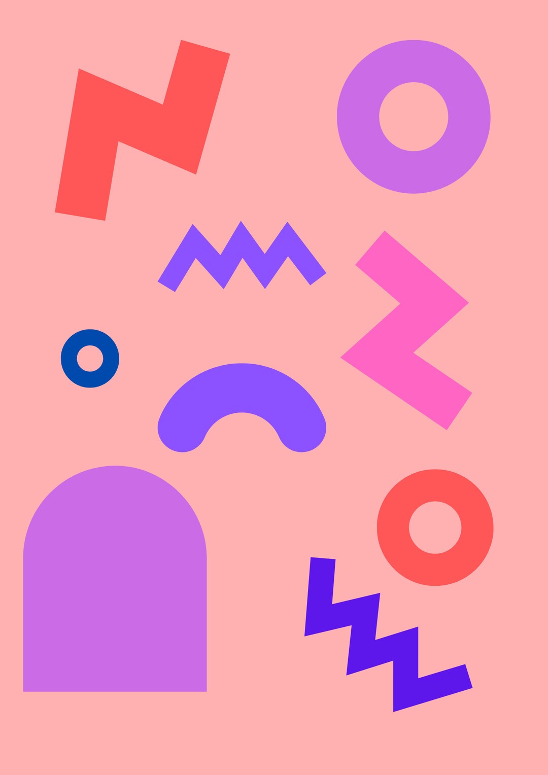 Funky Shapes Digital Art Print PNG, JPG, PDF - Etsy