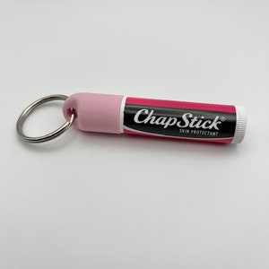 Chapstick Keychain Cap key Ring Included Chapcaddie Chapstick and Lip ...