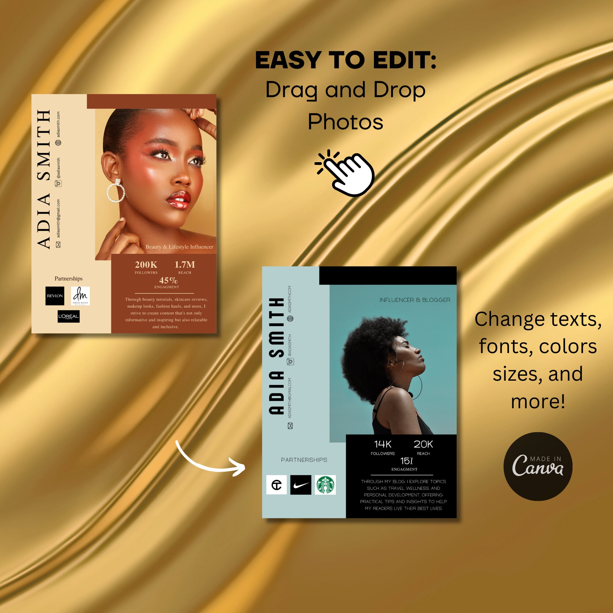 Press Kit Template for Influencer Social Media Template for Instagram ...