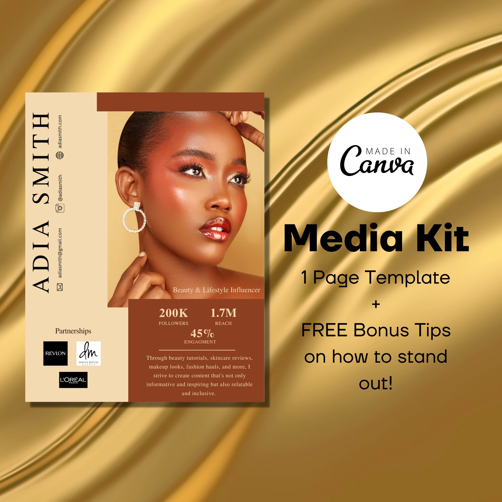 Press Kit Template for Influencer Social Media Template for Instagram ...