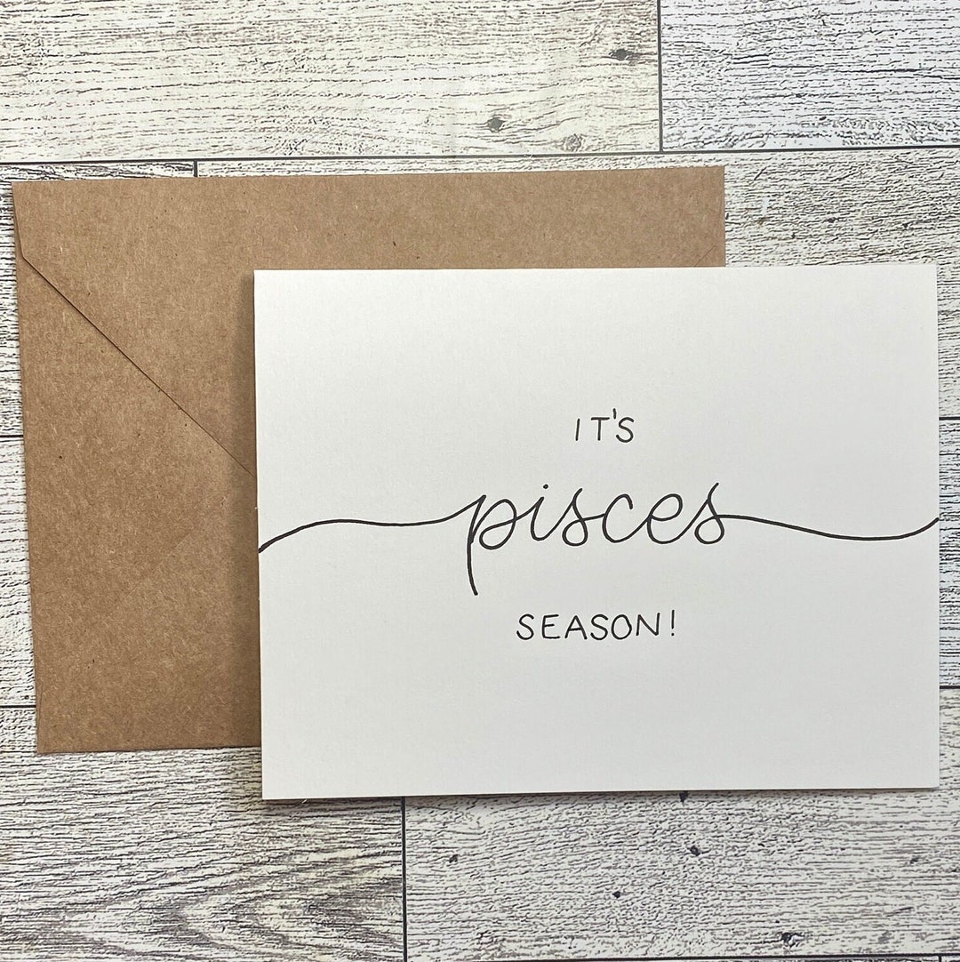 Handmade Astrology Birthday Card for Pisces Zodiac Sign, It's Pisces ...