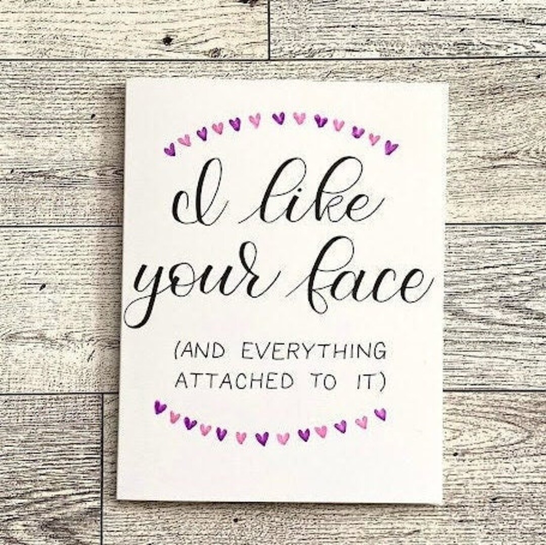 Funny Handmade Anniversary Calligraphy Card, Handwritten Valentine's ...