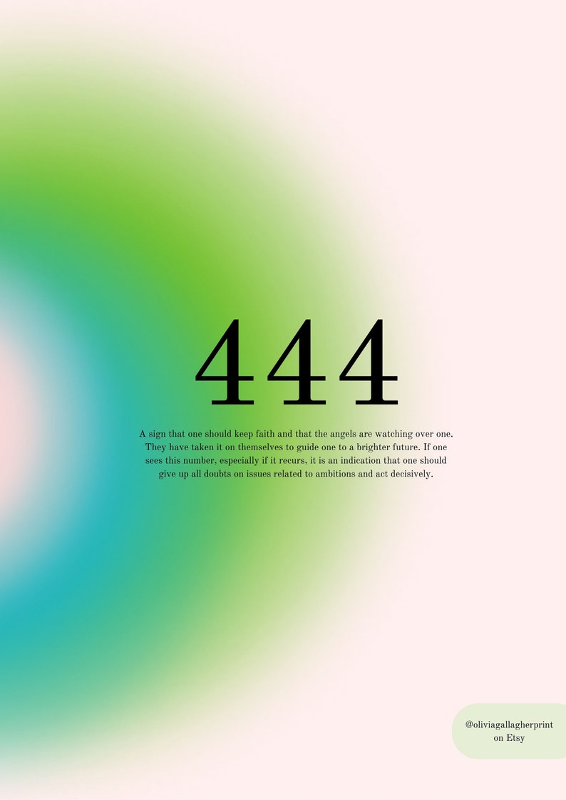 444 Angel Number Aura Print - Etsy