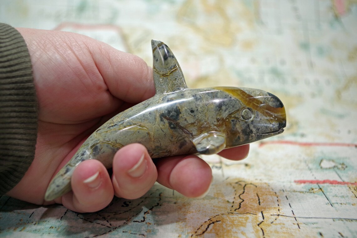 Septarian Stone Orca Killer Whale - Custom Hand Crafted Carving ...