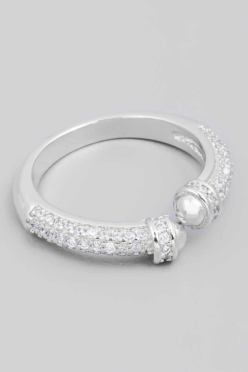 Stackable 14k Gold Dipped CZ Pave Open Fashion Ring Handmade - Etsy