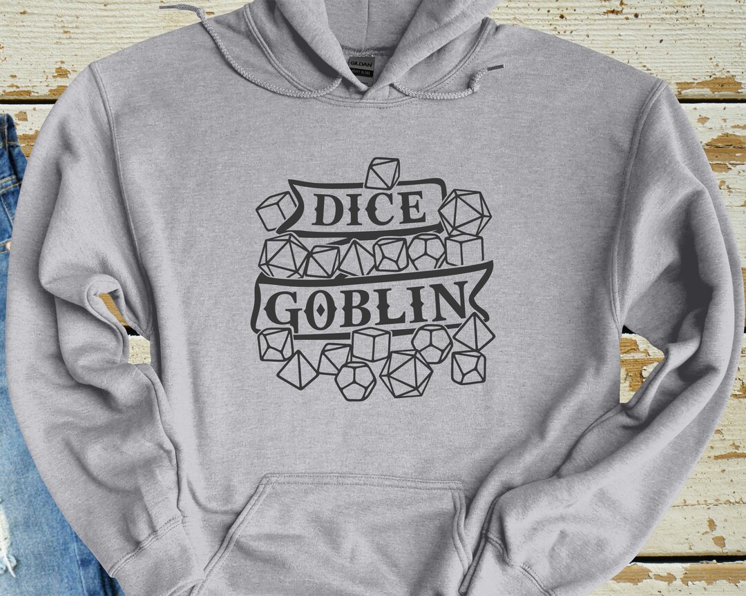 Dice Goblin Hoodie, Dungeons and Dragons Hooded Sweatshirt, Dnd Dice ...