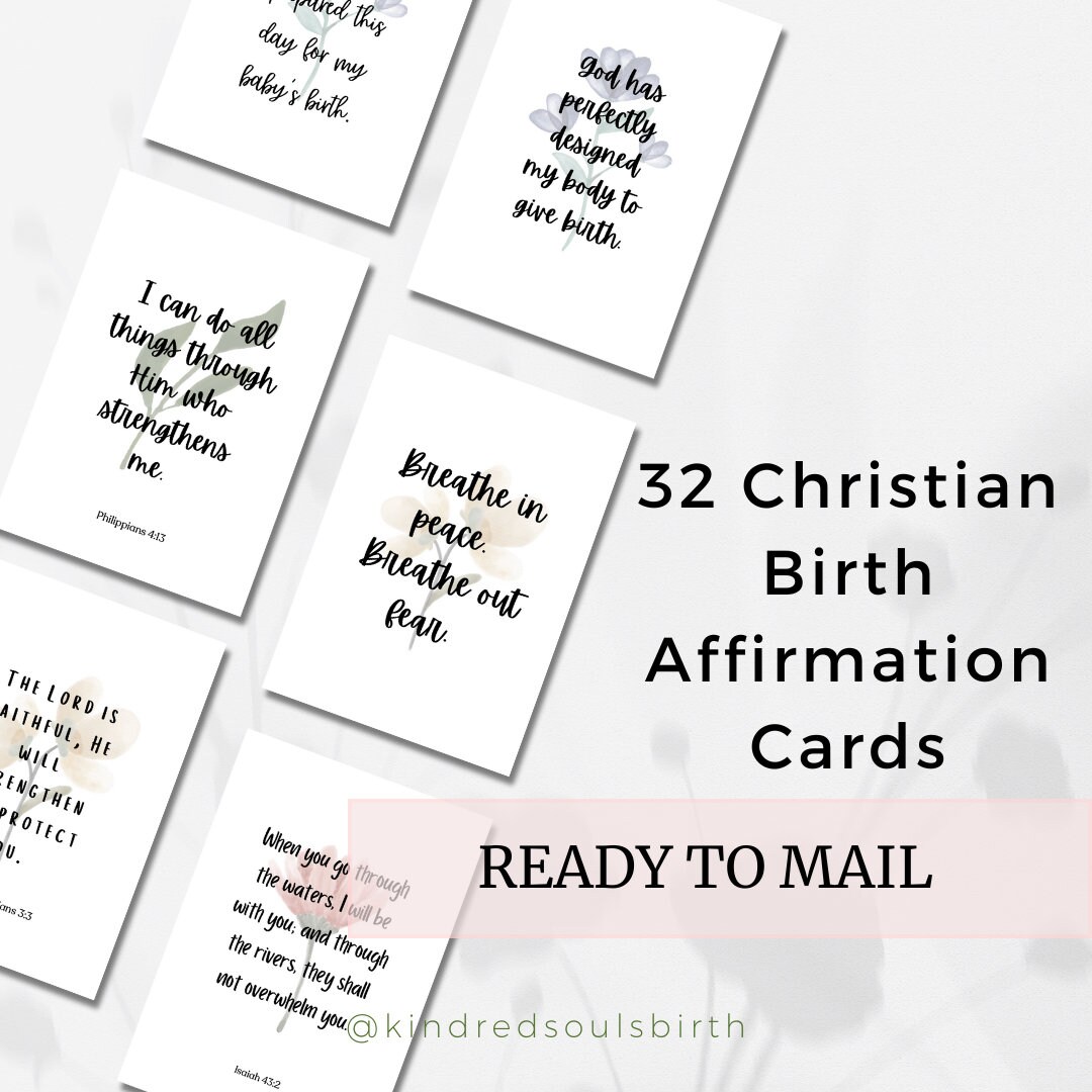 32 Christian Birth Affirmation Cards: Scripture Pregnancy Support - Etsy