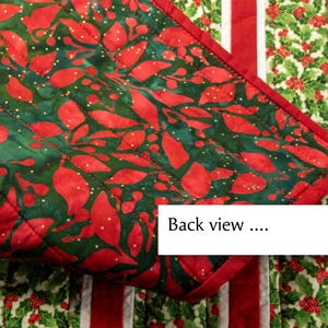 Christmas Holly Quilted Table Runner - Handmade With Hand-dyed Kona ...