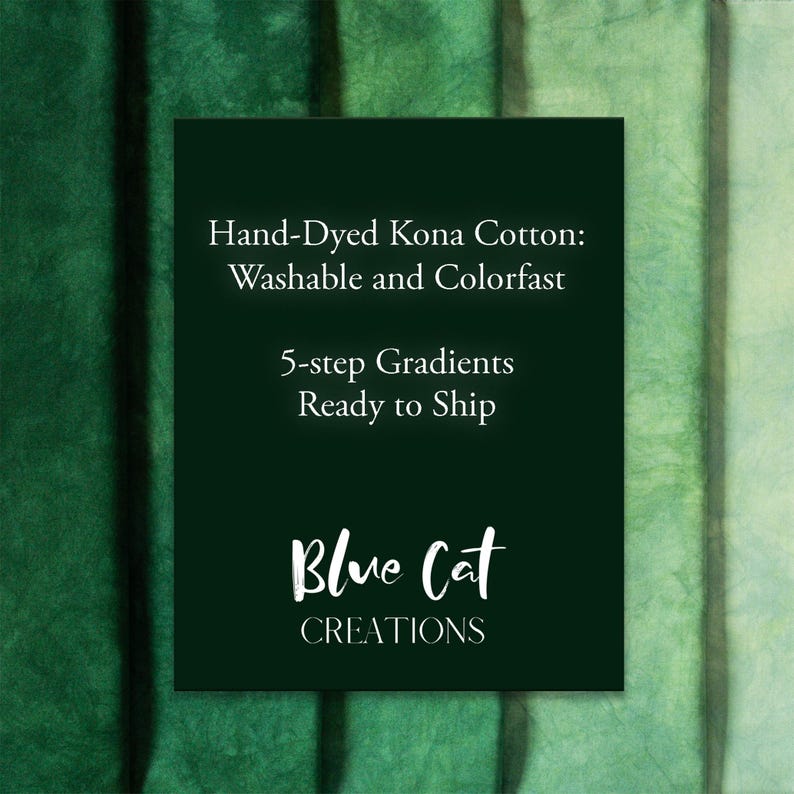 Hand Dyed Sage Green Fabric Gradient, Kona Cotton Fat Quarter Bundle - Etsy