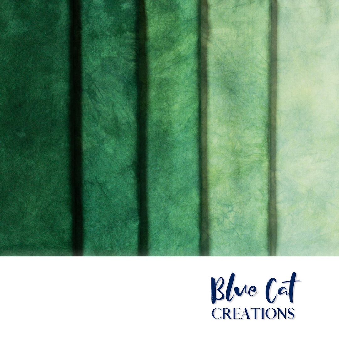 Hand Dyed Sage Green Fabric Gradient, Kona Cotton Fat Quarter Bundle - Etsy