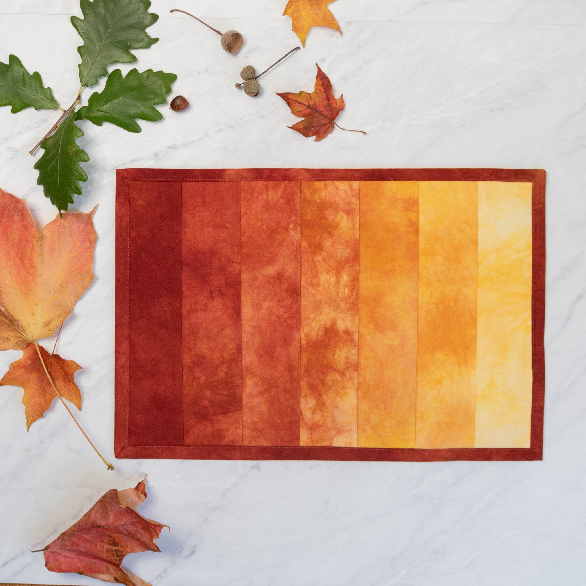 Fall Colors Placemat Set Handmade With Hand Dyed Kona Cotton - Etsy