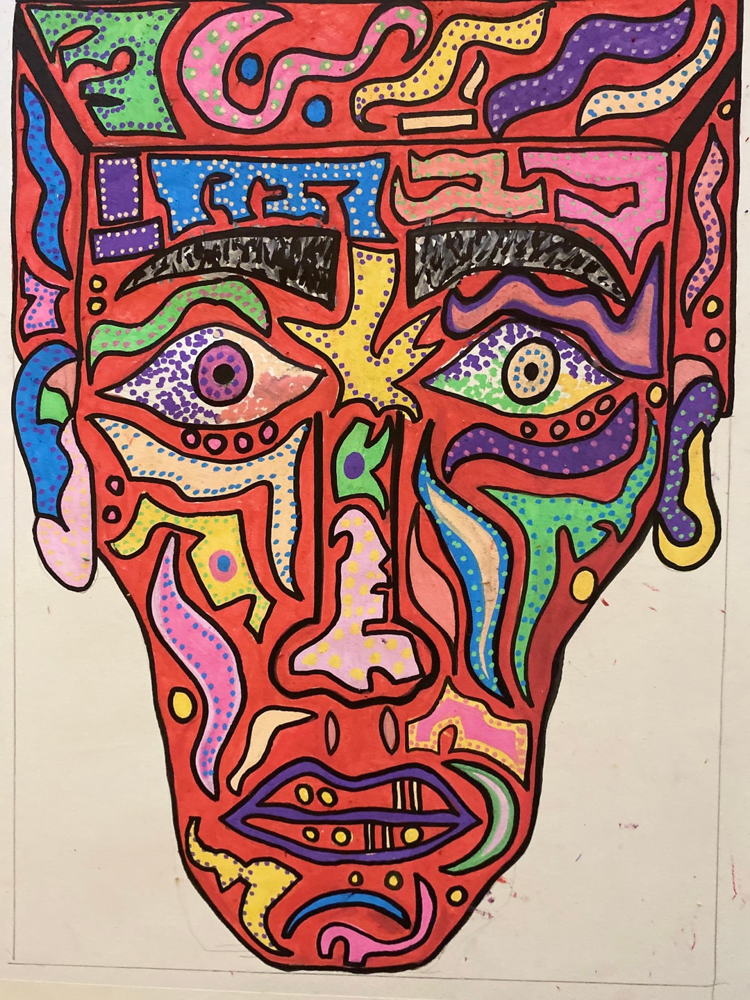 Tribal Portrait Painting. A3. Psychosomatic Warfare. - Etsy